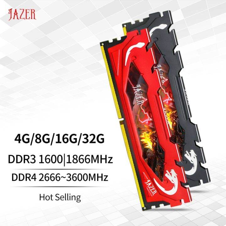 JAZER DDR4 Ram 16GB 32GB 3600Mhz 3200Mhz 2666Mhz 4GB 8GB Desktop Memory ...