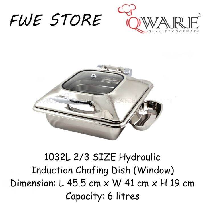 Qware Stainless Steel 2/3 Size Induction Chafer (Window) / Buffet Set ...