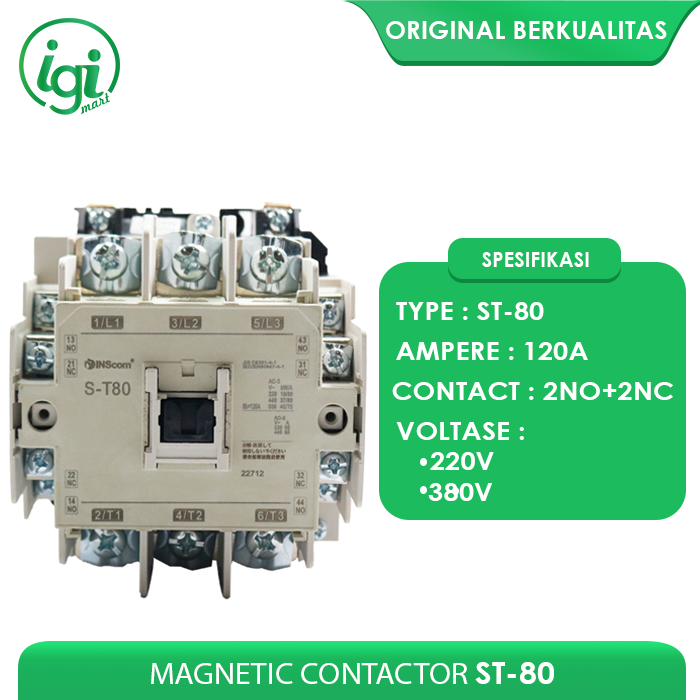 MAGNETIC CONTACTOR S-T 80 / AC CONTACTOR TYPE ST 80 | Lazada Indonesia