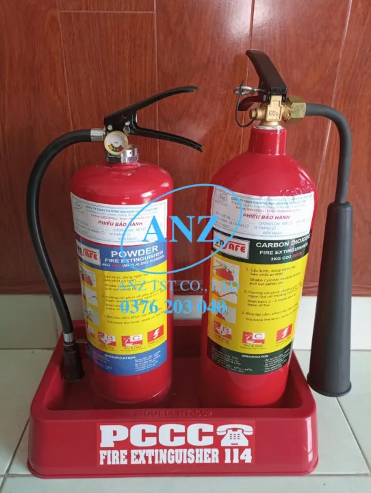 Combo 2 bình chữa cháy Co2 3kg, ABC 4kg kèm kệ nhựa- Tặng Bộ nội quy tiêu lệnh | Lazada.vn