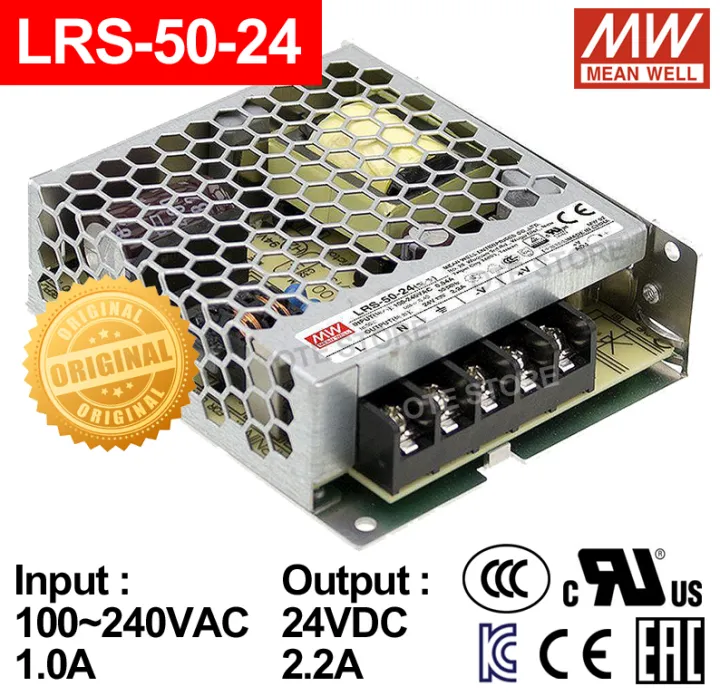 MEAN WELL LRS-50-24 24VDC 2.2A AC to DC Switching Power Supply (Original) | Lazada