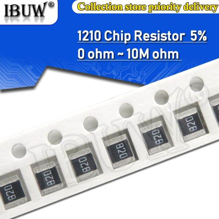 100pcs 1210 5% 1/2W SMD Chip Resistor resistors 0R - 10M 0 10 100 220 470 ohm 0R 10R 100R 220R ...