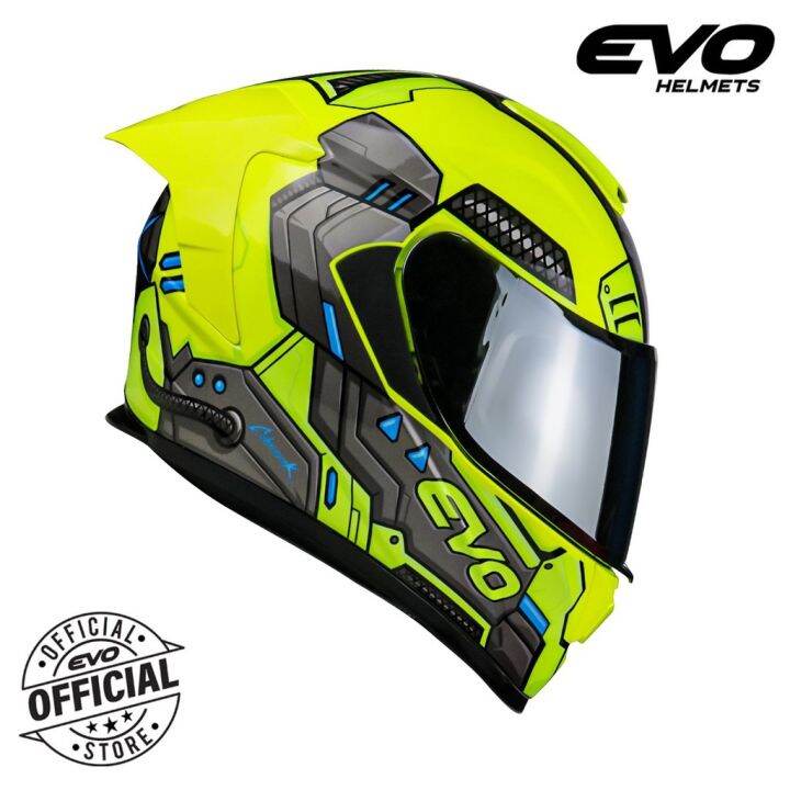 EVO GT-PRO Cyberpunk Dual Visor Full Face Helmet with Free Clear Lens ...