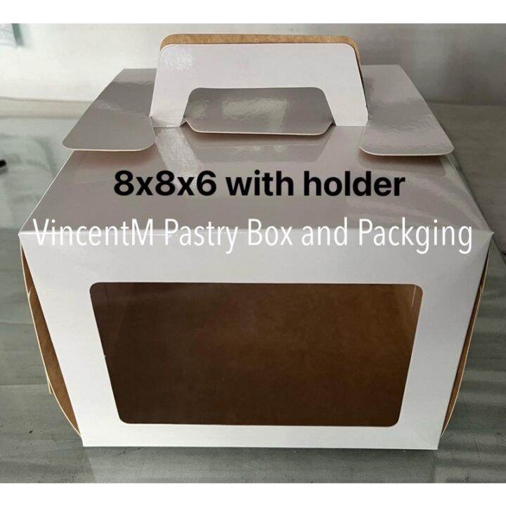 【READY STOCK】 8x8x6 with handle Cake box Pastry box | Lazada PH