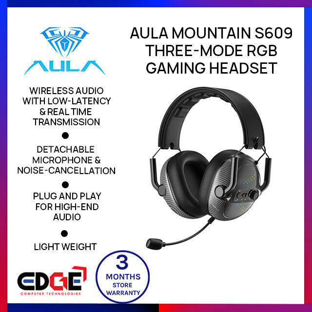 EDGE | AULA Mountain S609 Three-mode RGB Gaming Headset | Lazada PH