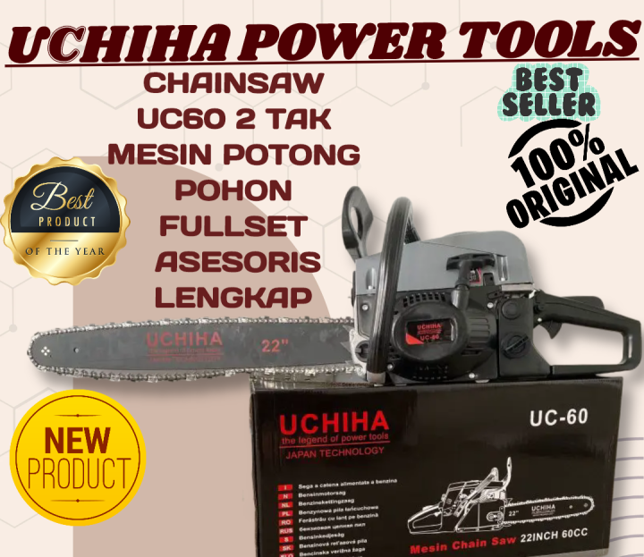 Chainsaw 22 inch mesin potong pohon 22 inch 2 tak fullset asesoris ...