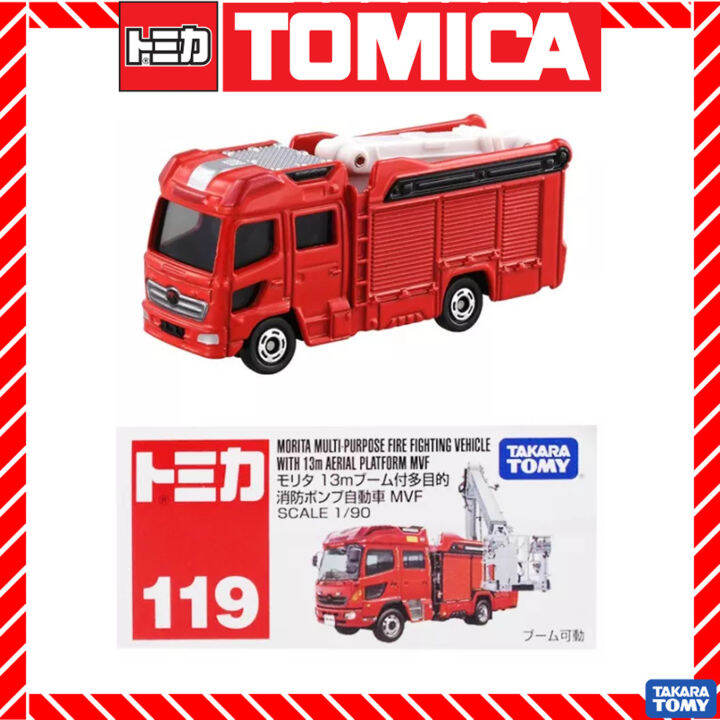 Tomica Takara Tomy No.119 Morita Multi-Purpose Fire Fighting Vehicle With 13m Aerial Platform ...