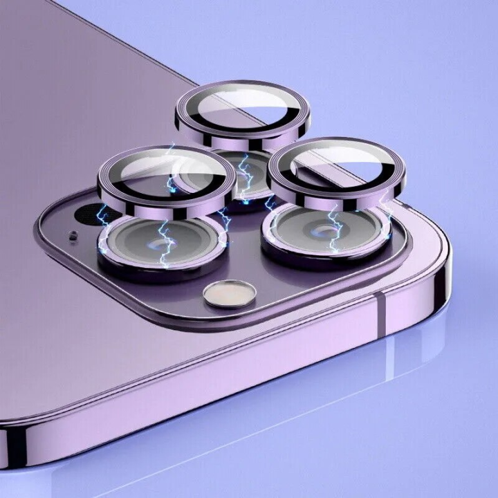 003 Metallic Camera Ring Lens Protector with Glass Compatible for ...