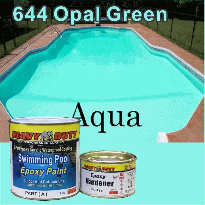 644 OPAL GREEN SWIMMING POOL EPOXY PAINT /Heavy Duty • 2-Part Epoxy ...