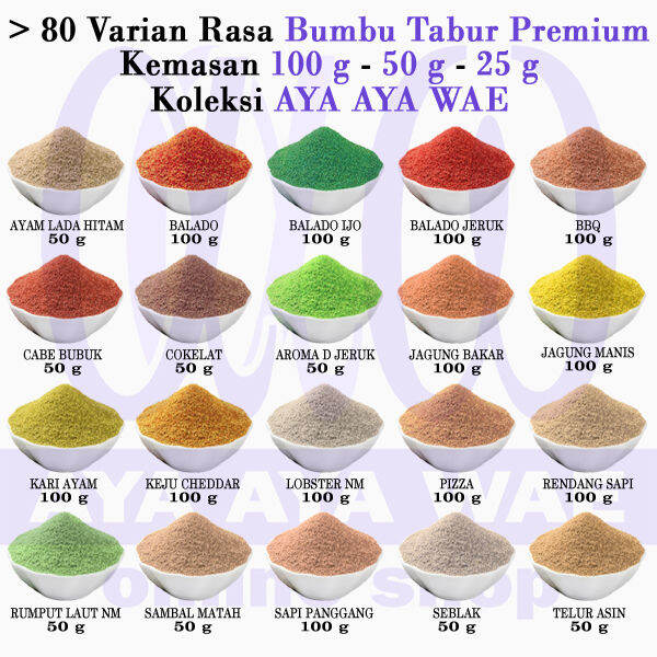 90 Rasa Bubuk / Bumbu Tabur Premium Cabe Flake Sambal Balado Soto Kari ...