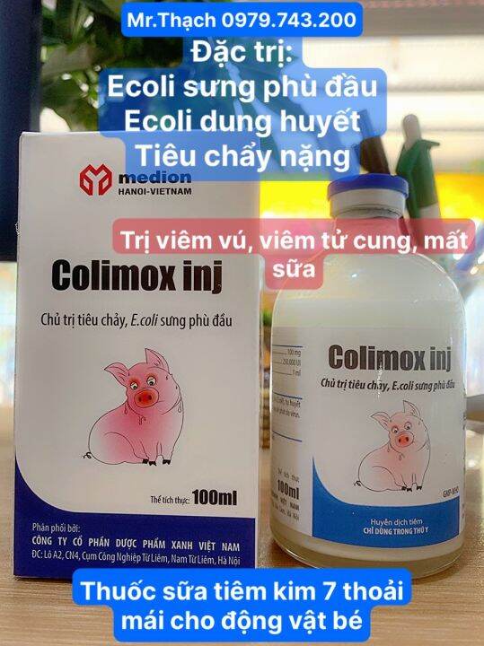 COLIMOX INJ Greenpharma Tiêu chảy nặng Amoxcolis, E.coli sưng phù đầu ...