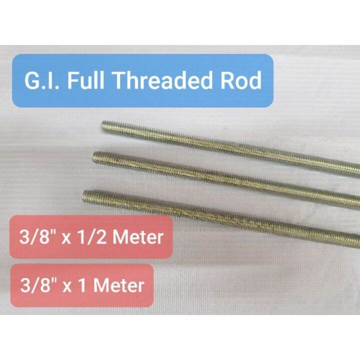 COD☑ G.I. Full Threaded Rod 3/8 x 1/2 Meter or 1 Long Galvanized Iron ...