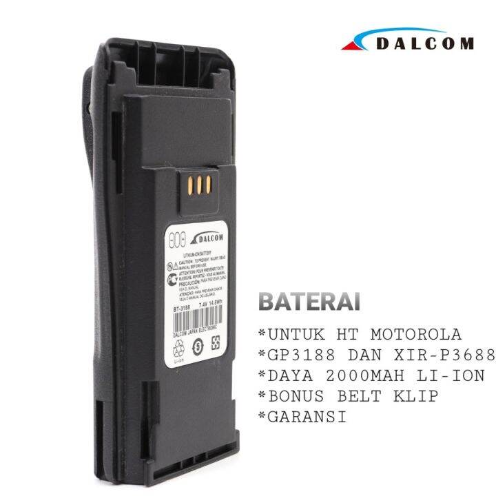 BATERAI BATTERY BATREI LION LITHIUM HT MOTOROLA GP-3188 GP-3688 XIR ...