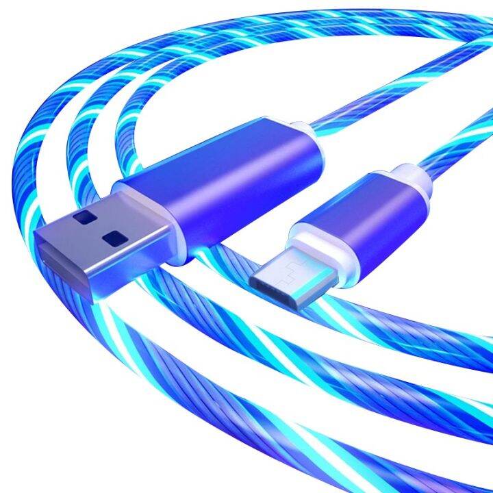 Glowing Lightning Cable Mobile Charging Cables LED light Apple IOS ...