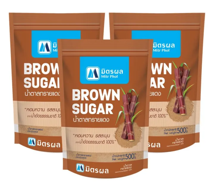 Mitrphol Brown Sugar มิตรผลน้ำตาลทรายแดง ขนาด 500g. x 3 ถุง | Lazada.co.th