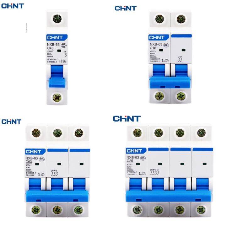 CHINT NXB-63 DZ30 DZ40 EPN DPN TPN 1P 2P 3P 4P AC 230/400V Circuit Breaker MCB DIN Rail Mounting ...