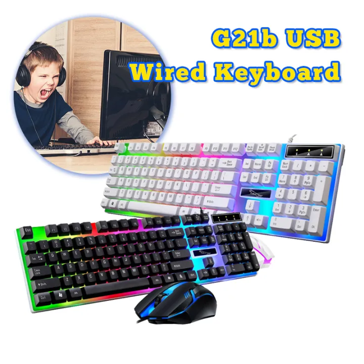 G21B 104 Keys Keyboard Set Colorful LED Backlight Ergonomic Mechanical ...