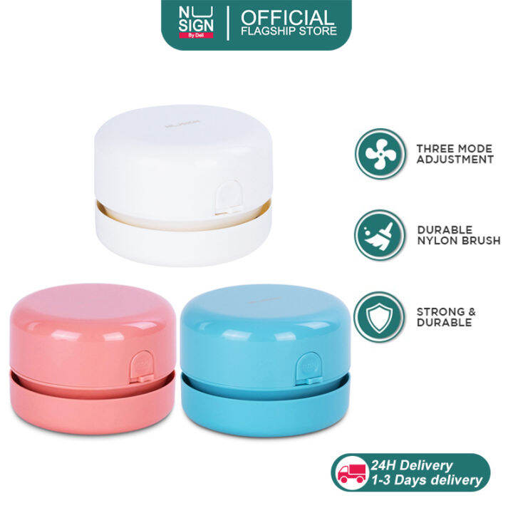 Nusign by Deli Mini Desk Vacuum Cleaner Dust Sweep with Cleaning Brush ...