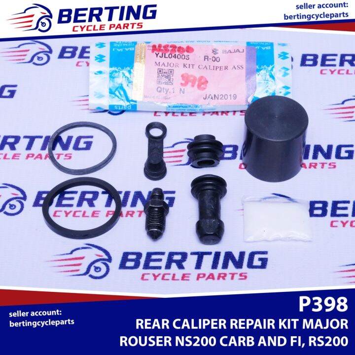 REAR CALIPER REPAIR KIT MAJOR Rouser NS200 Carb and FI RS200 Genuine ...