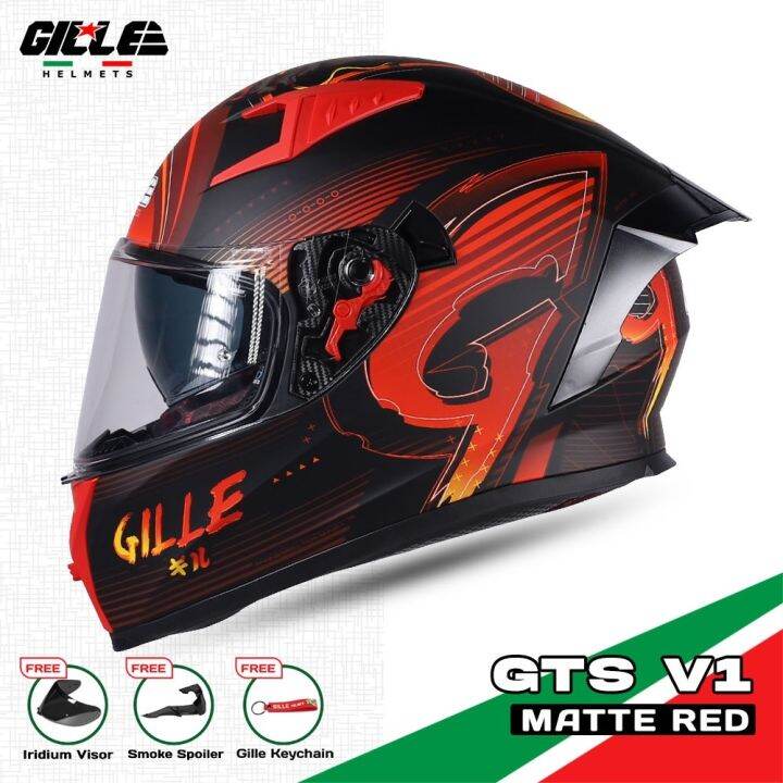 Gille Full Face Helmet Dual Visor Motorcycle with Free Clear Lens GTS ...
