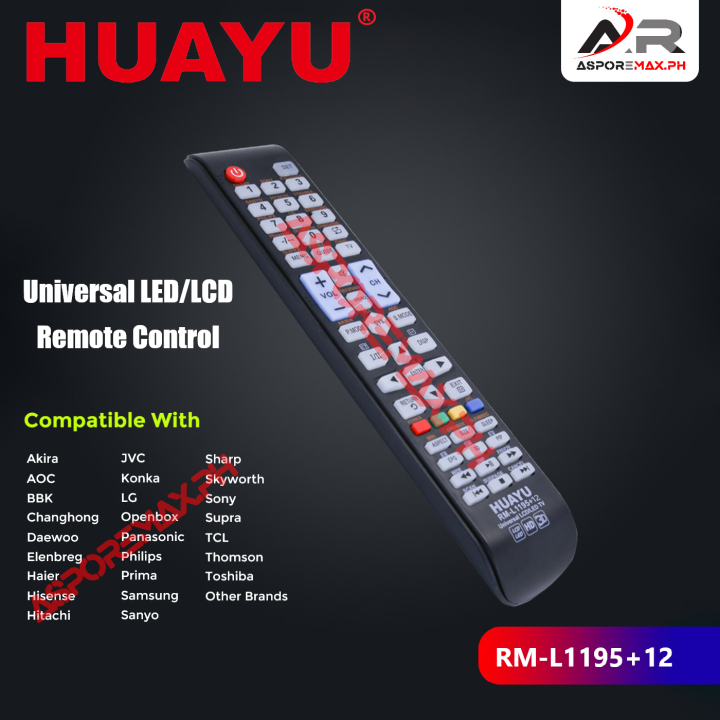 HUAYU RM-L1195+12 Universal LED/LCD Remote Control | Lazada PH