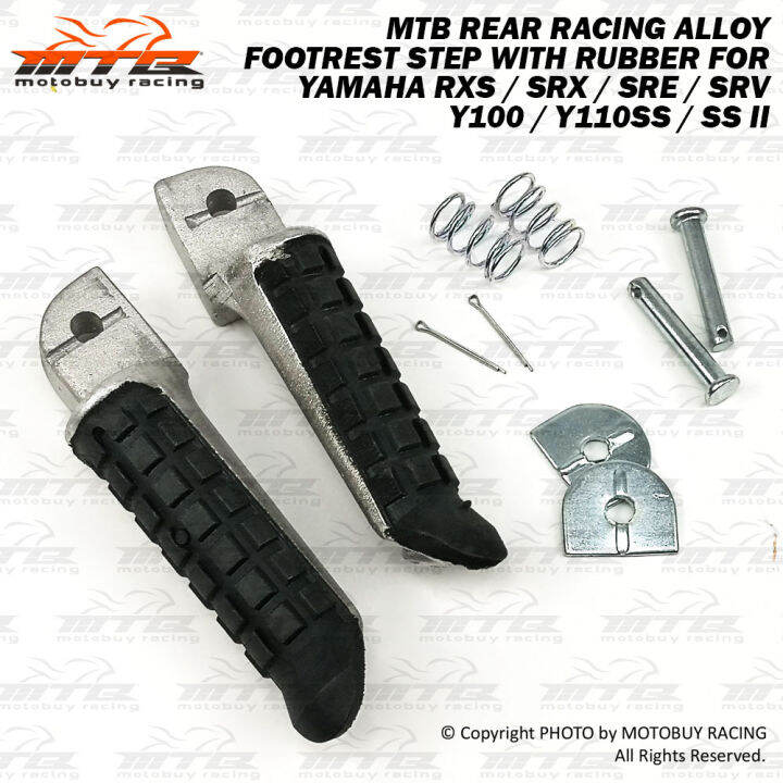 MTB REAR RACING ALLOY FOOTREST STEP WITH RUBBER FOR YAMAHA RXS / SRX ...