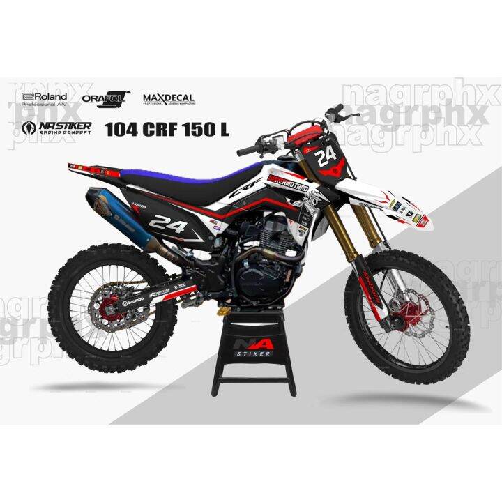 DECAL CRF 150 L FULLBODY - DECAL CRF SUPERMOTO HITAM PUTIH CRF-104 | Lazada Indonesia