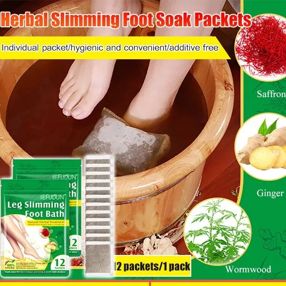 ECOOL [Improve Leg Puffiness] 12PCS/bag Herbal Slimming Foot Soak ...