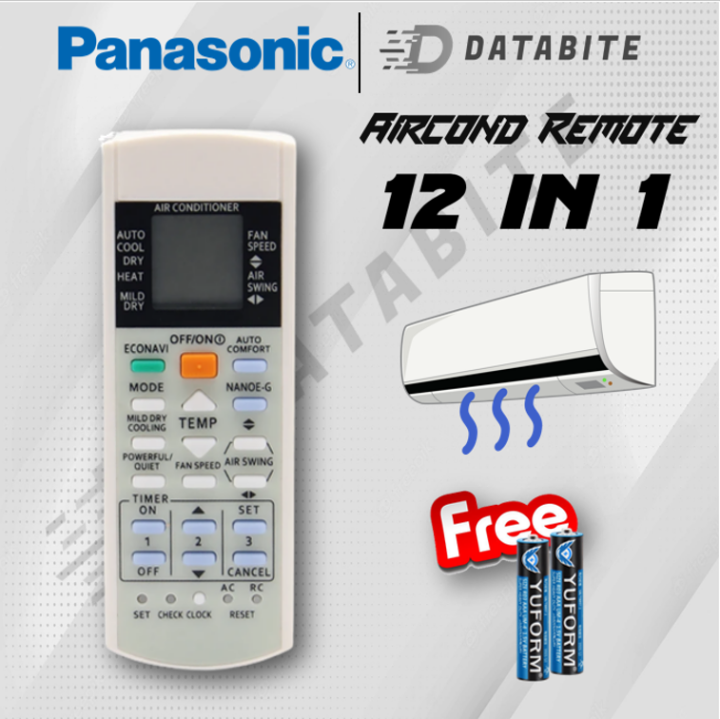 Panasonic Aircond Remote 12 in1 For Air Cond Air Conditioner Remote ...