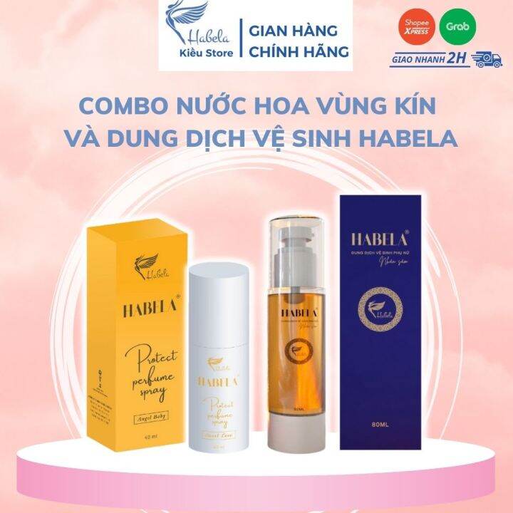 Combo nước hoa vùng kín và dung dịch vệ sinh nhân sâm Habela tăng hiệu ...