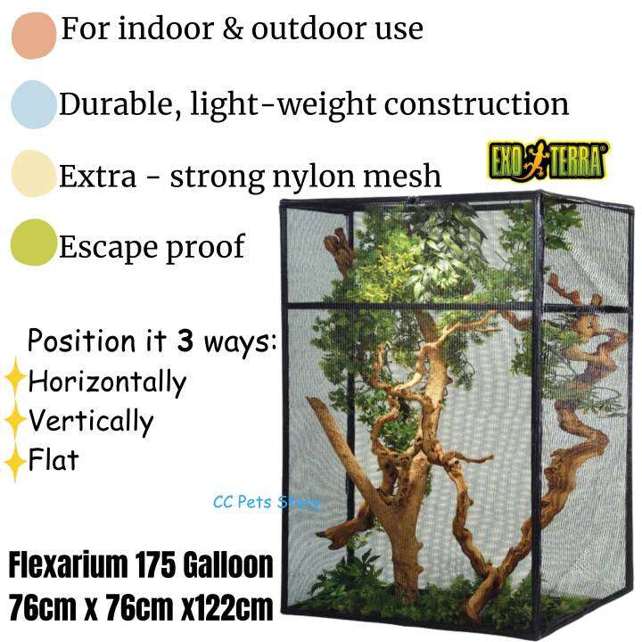 CC Pets Story Ready Stock | Exo Terra Flexarium Full Screen Terrarium ...