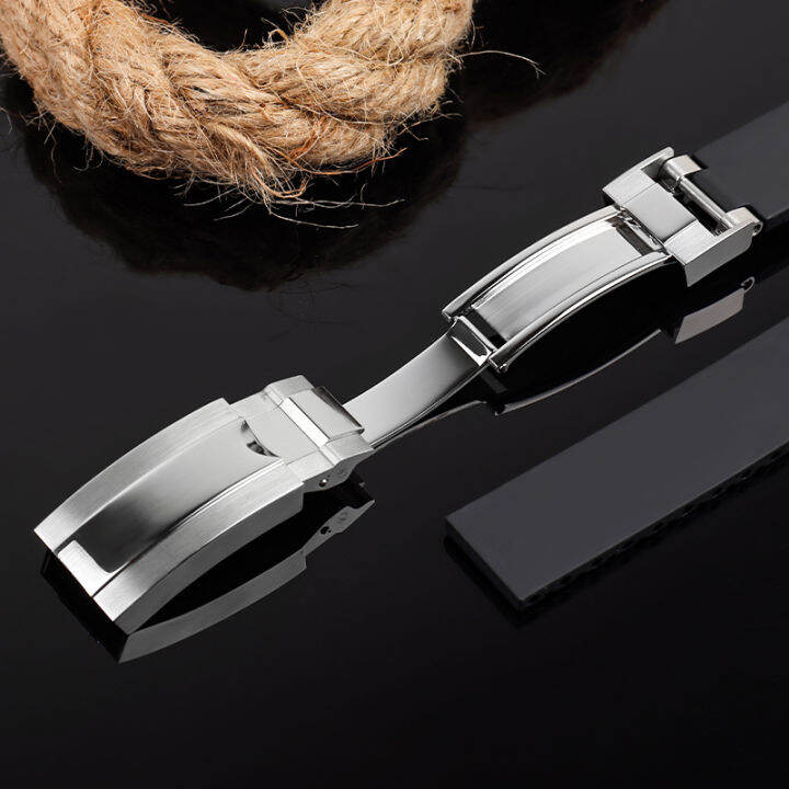 9 × 16mm 9x18mm gesper lipat pengaman besi tahan karat untuk Rolex ...