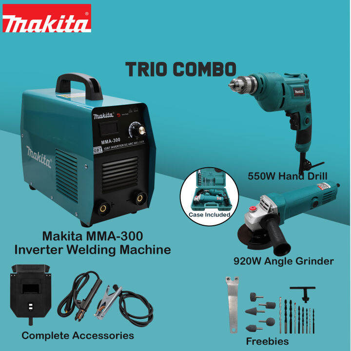 MK MMA-300(A) Welding Machine + 2in1 MK M0600 Drill & 9523B Grinder ...