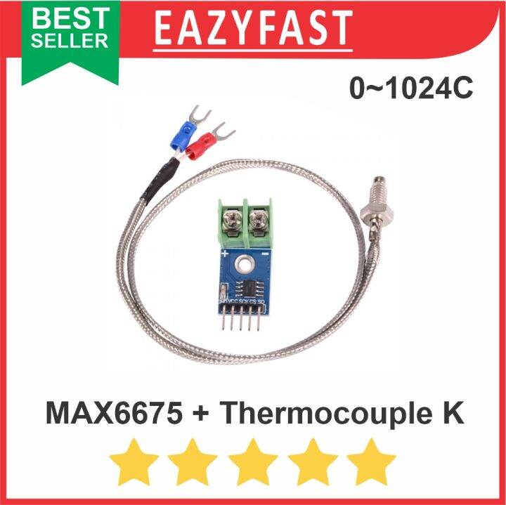 MAX6675 Thermocouple Type K Probe Sensor Suhu Tinggi Panas High Temp ...