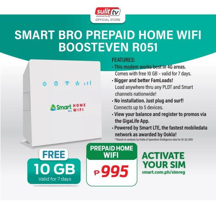 PLDT/ SMART Bro Prepaid LTE (Boosteven-R51) | Lazada PH