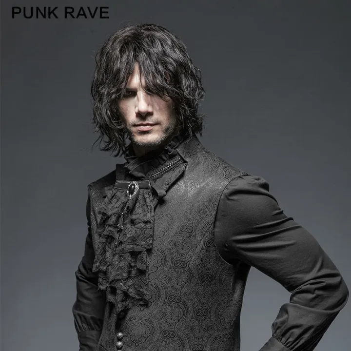 PUNKRAVE ผู้ชายโกธิคเนคไทสไตล์วิคตอเรียสุภาพบุรุษงานเลี้ยงอย่างเป็นทางการพรหมลูกไม้คอผูก ...