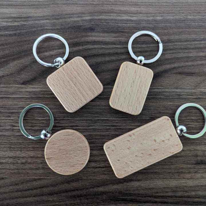 Wooden Key Chain blank for engraving project BEECH WOOD keychain - no ...