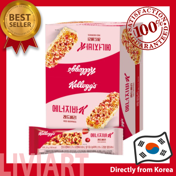 [Kellogg's] Red Berry & Yogurt Energy Bar Korean Breakfast Cereal Bar 25g x 12ea | Lazada PH