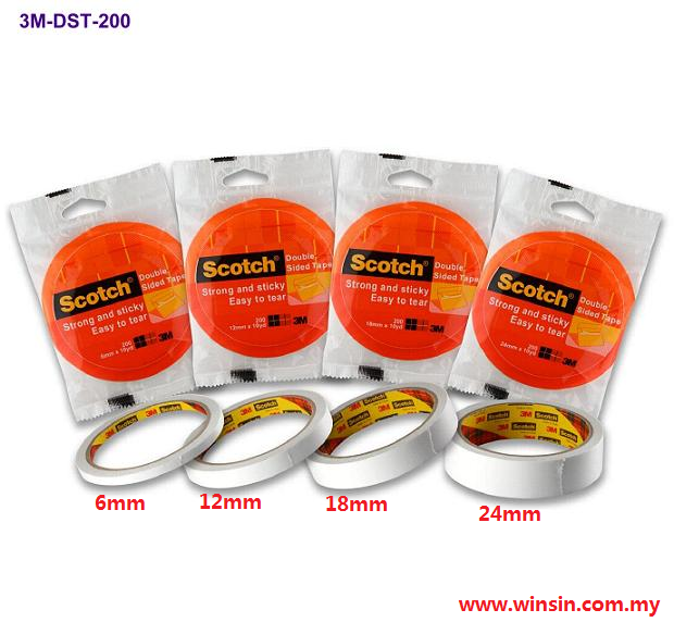 3M DOUBLE SIDED TAPE 200 18mm X 10 yard - * 3M-DST-200-18X10 ...