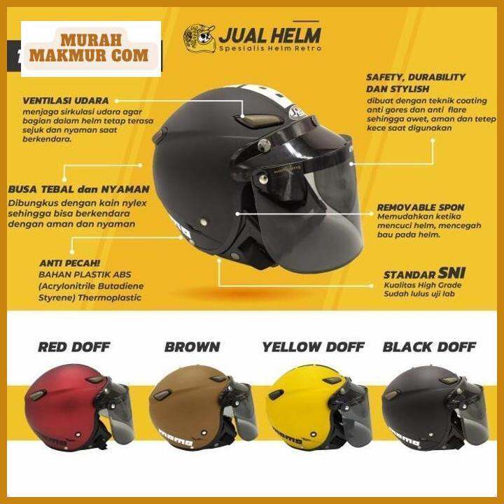 KAMI JUAL HELM JPN MOMO HIJAU ARMY + PET (RETRO/BOGO/KLASIK/CLASSIC ...