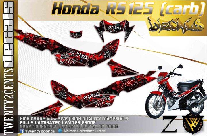 High-Quality Decals and Stickers for Honda rs 125 carb type (spider'man ...