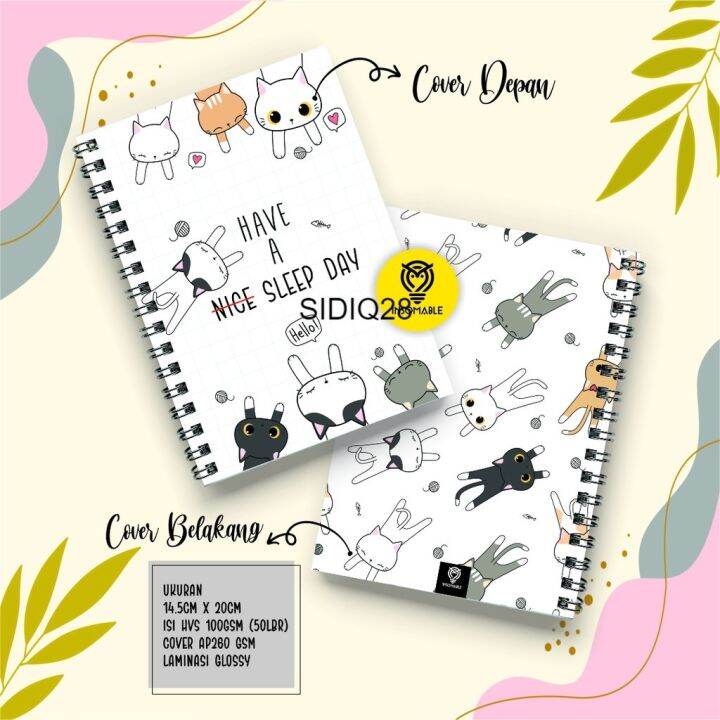 [INSOMABLE] Buku Catatan Spiral Notebook Lucu Kawaii Cat - A5 isi 50 ...