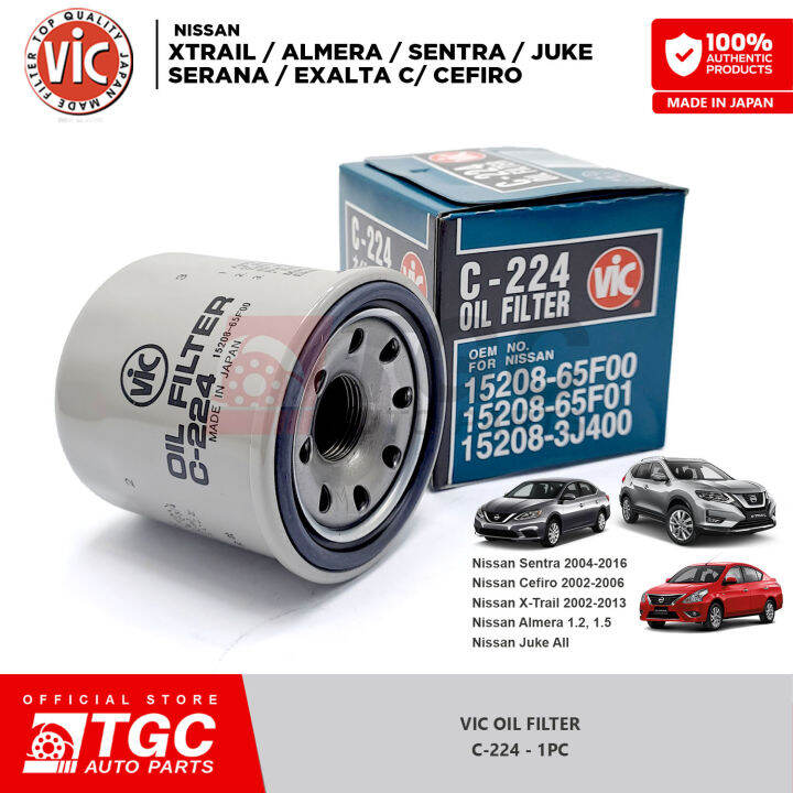Vic Oil fiter for Nissan Xtrail / Almera / Sentra / Juke / Serana / Exalta C/ Cefiro ( C-224 ...