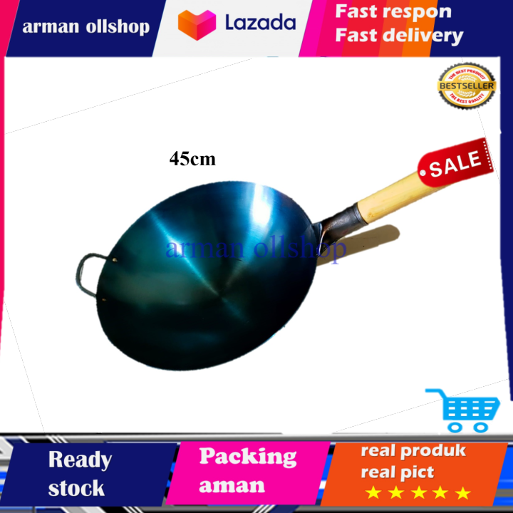 wajan baja seasoning 45cm / wajan/wok/kwali nasi goreng Chinese food ...