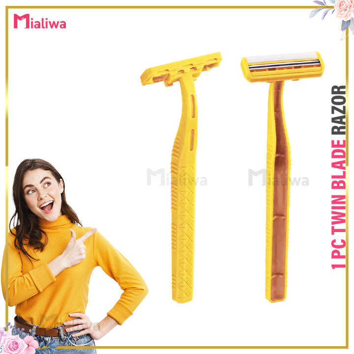 1 Pc Twin Blade Razor With Lubricating Strip, Fixed Type Compact ...