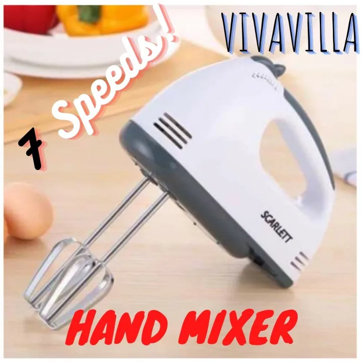 VIVAVILLA Scarlett Hand Mixer Electric Whisker Hand Mixer 7 Speeds ...