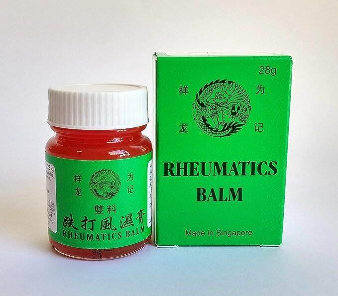 Rheumatics Balm 28g Made in Singapore 祥龙为记双料跌打风湿膏 analgesic headache ...