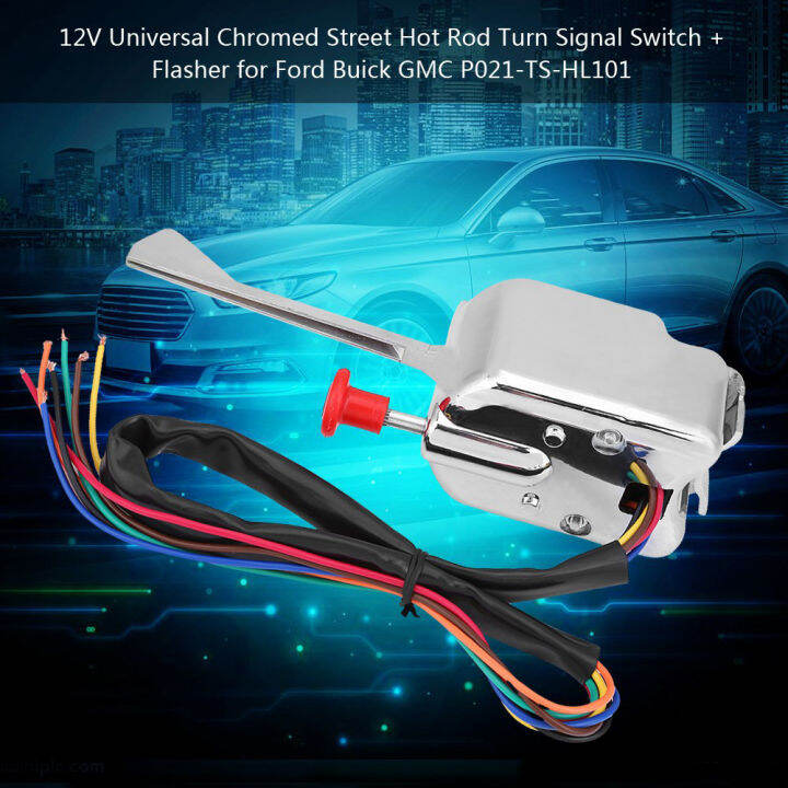 12V Universal Street Hot Rod Turn Signal Switch + Flasher Chrome Car ...