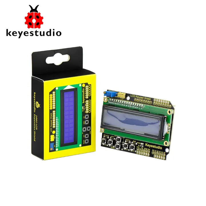 Keyestudio 1602LCD แผงปุ่มกดสำหรับ Arduino จอแสดงผล LCD ATMEGA2560สำหรับ Raspberry Pi UNO หน้าจอ ...