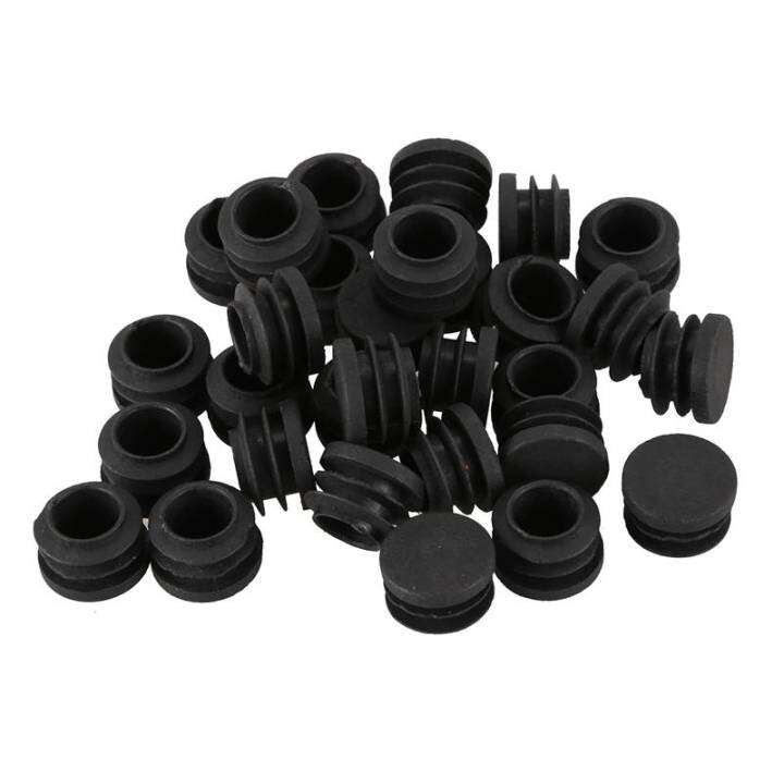 Round Table Chair Leg Tube Pipe Insert End Cap 19mm Dia 30pcs Black ...